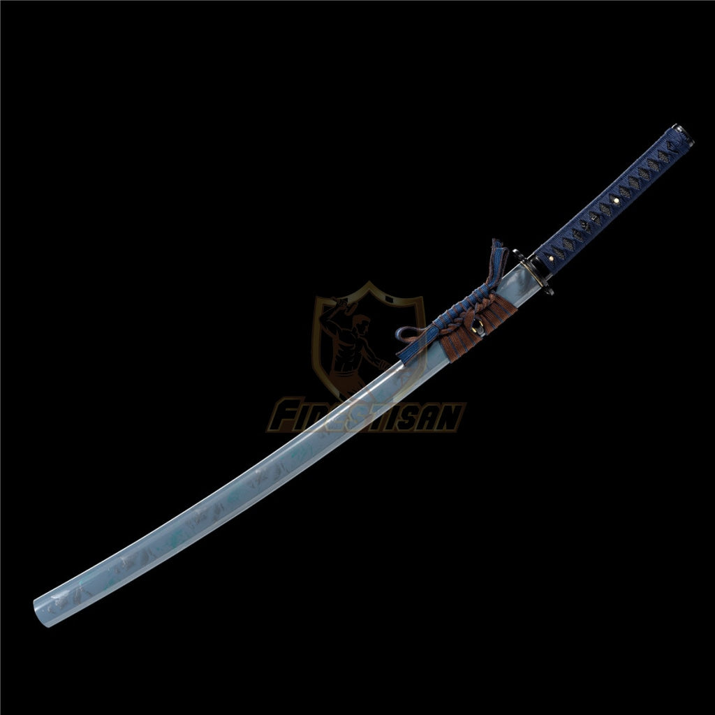 Fidestisan Katana KTIY322 T10 Steel Red Black Blade Clay Tempered Samu