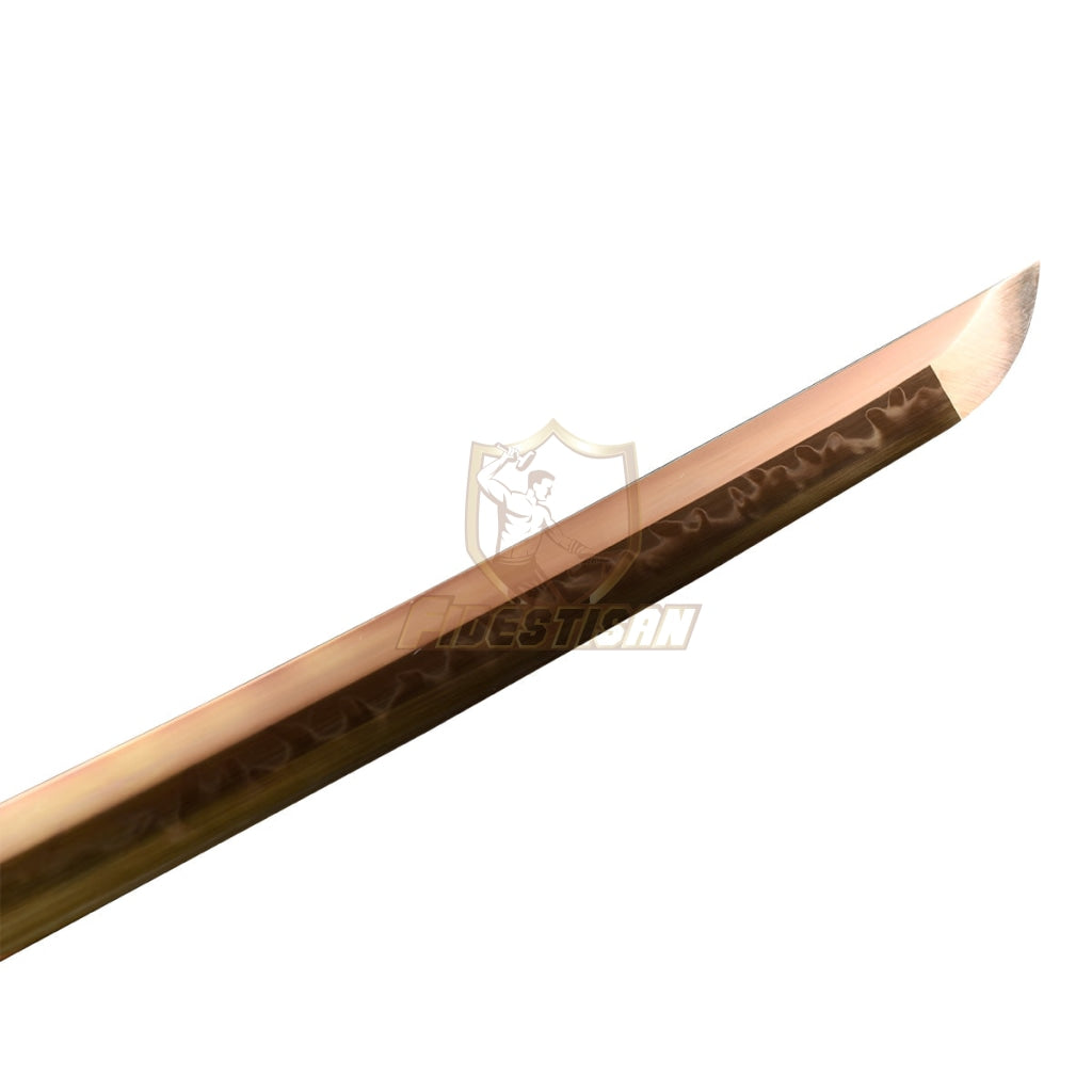 58Hrc Carryable Saya Katana Sword T10 Clay Tempered Steel Flame Golden ...