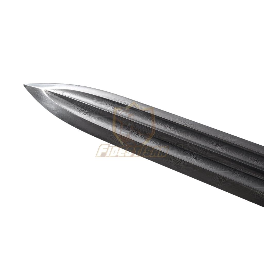 Chinese Han Jian Sword Integral Forging Damascus Steel Double-edged Bl ...