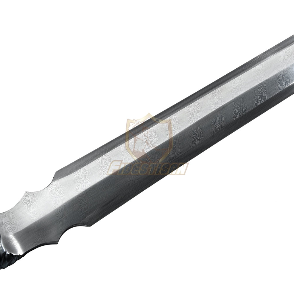 Chinese Han Jian Sword Integral Forging Damascus Steel Double-edged Bl ...