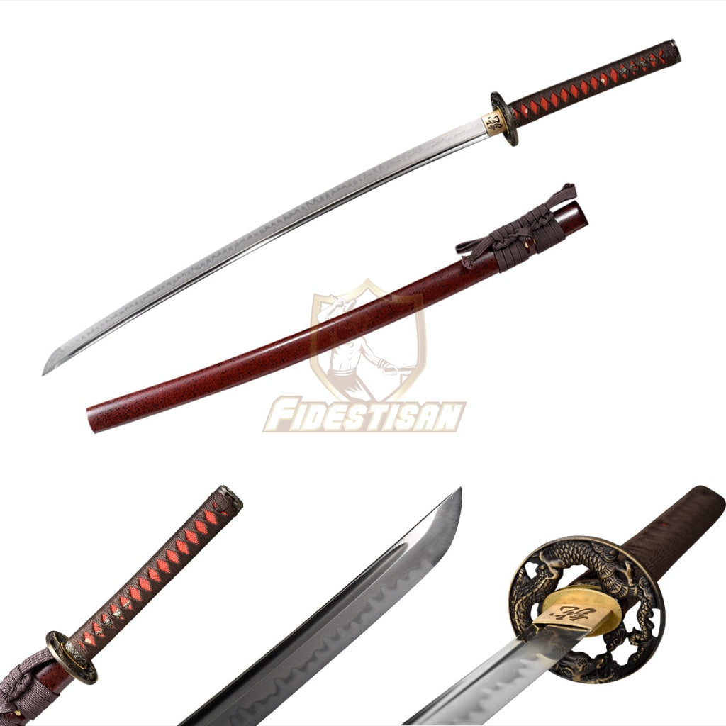 Fidestisan Handmade Katana Samurai Japanese Real Sword T10 Steel Blade