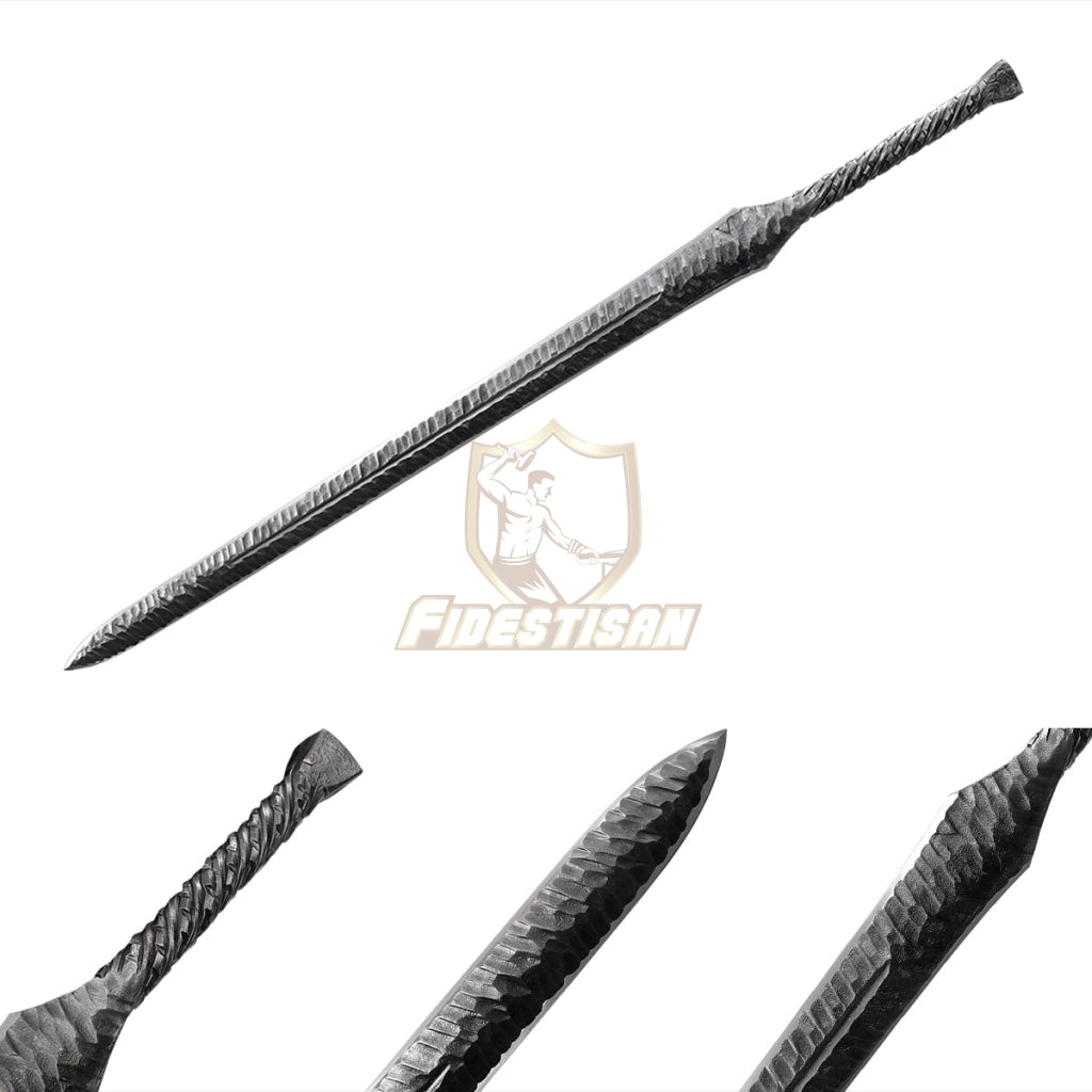 Handmade Chinese Han Sword Integral Forging Damascus Steel double-edge ...