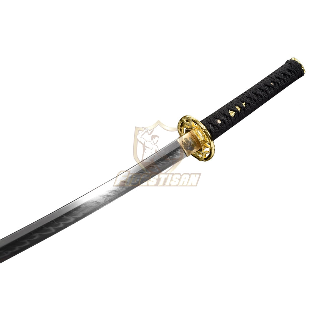 Handmade Japanese Samurai Katana Sword T10 Steel Wave Blade Clay Tempe ...