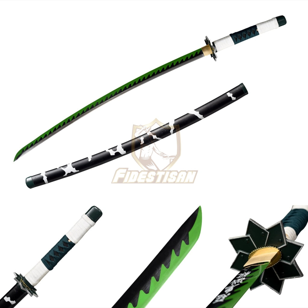 KHON311 Demon Slayer Shinazugawa Sanemi Nichirin Samurai Cosplay Golde ...